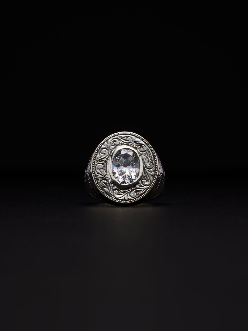 Engraved Oval Stone Ring – Antidote